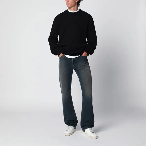 GOLDEN GOOSE Cotton Crewneck Sweater With Double Star Detail