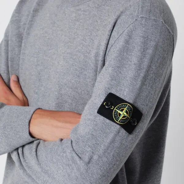 Stone Island Mélange Wool Crewneck Sweater - Grey