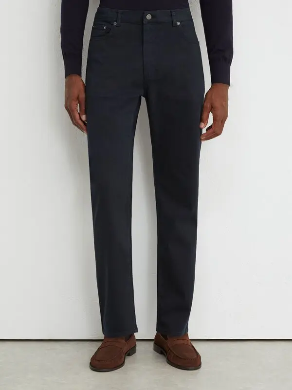 REISS Garment-dyed Stretch-cotton Slim-fit Jeans - Washed Blue
