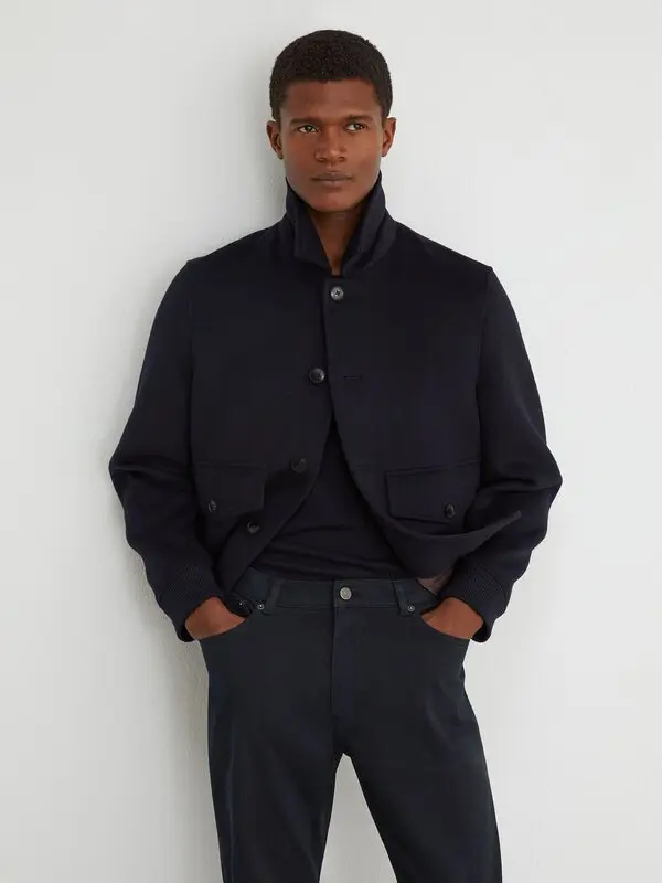 REISS Garment-dyed Stretch-cotton Slim-fit Jeans - Washed Blue