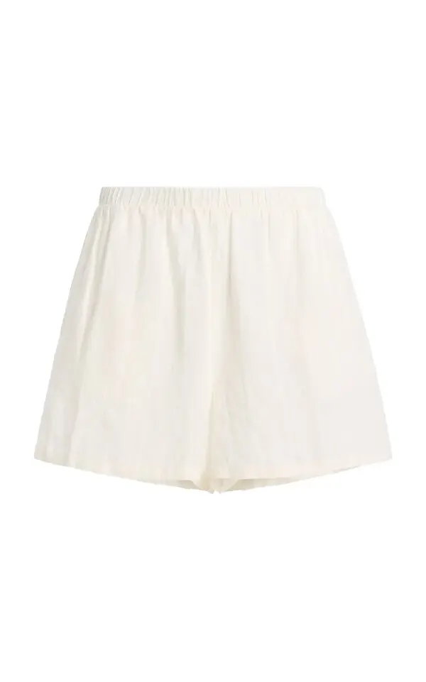 FAVORITE DAUGHTER The Off-duty Linen Mini Shorts - Ivory