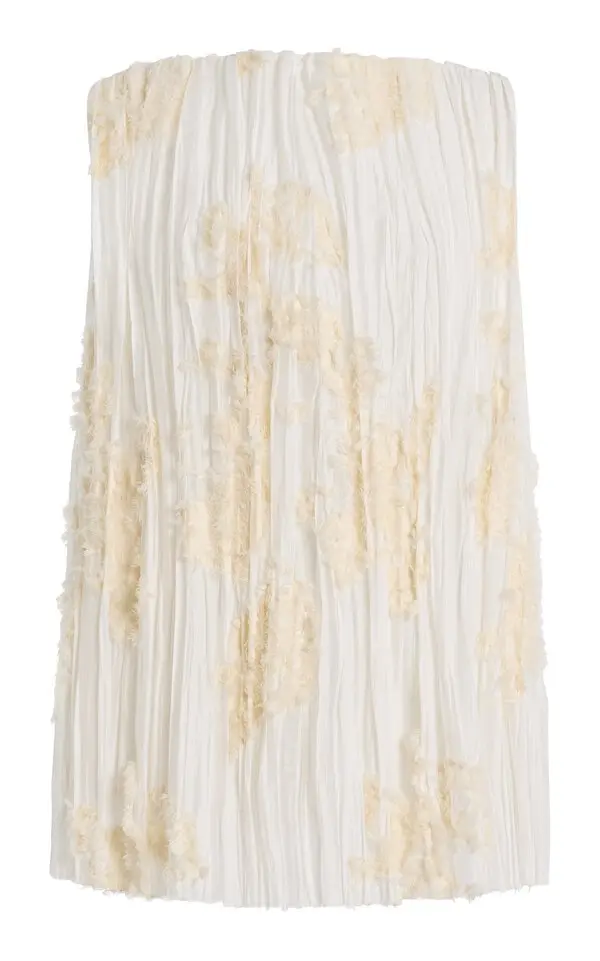 KALLMEYER Daria Pleated Strapless Cotton-blend Top - Ivory