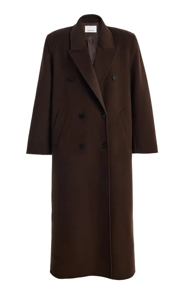 THE FRANKIE SHOP Gaia Double-breasted Wool-blend Coat - Brown
