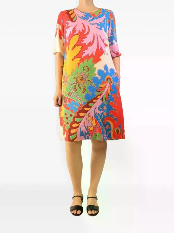 Etro Abstract-print Short-sleeve Midi Dress