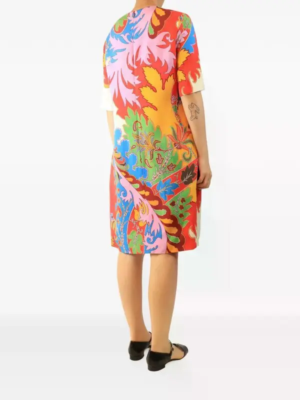 Etro Abstract-print Short-sleeve Midi Dress