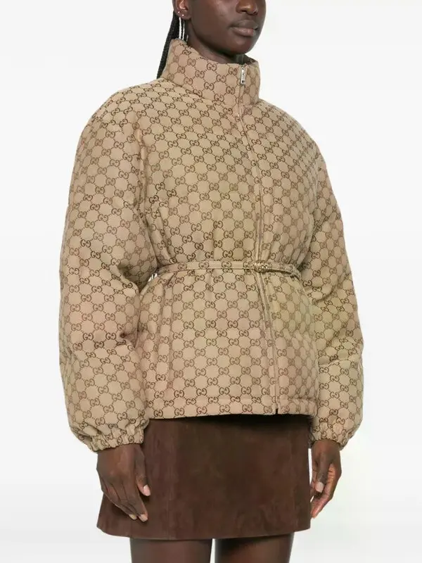 Gucci Gg Canvas Belted Bomber Jacket