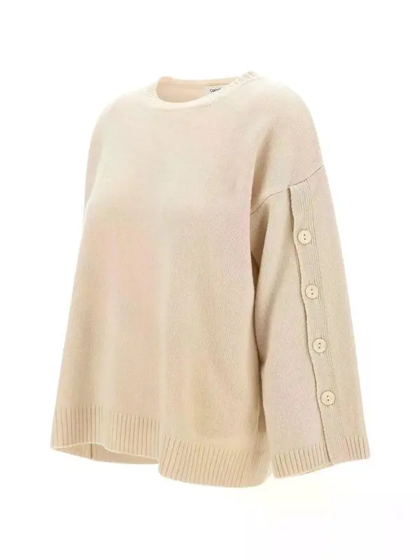 KANGRA Button-detail Virgin Wool Crew Neck Sweater