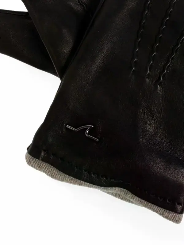 Paul & Shark Logo-detail Leather Gloves