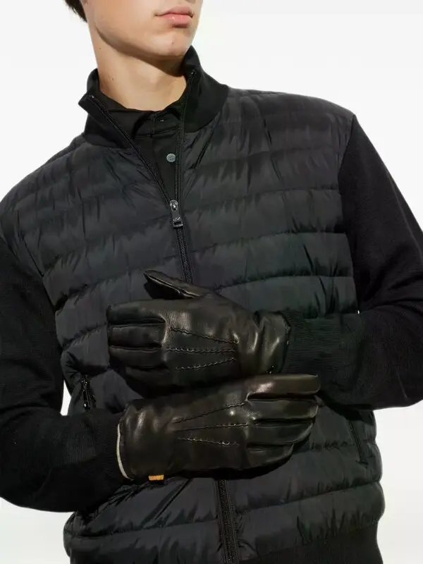 Paul & Shark Logo-detail Leather Gloves