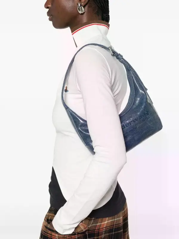 Alexander Wang Crinkled-effect Logo-debossed Shoulder Bag - Blue