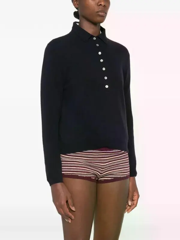 BEYOU Button-up Polo Sweater