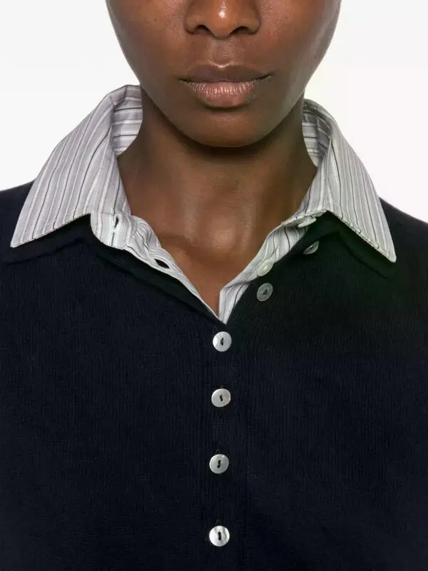 BEYOU Button-up Polo Sweater