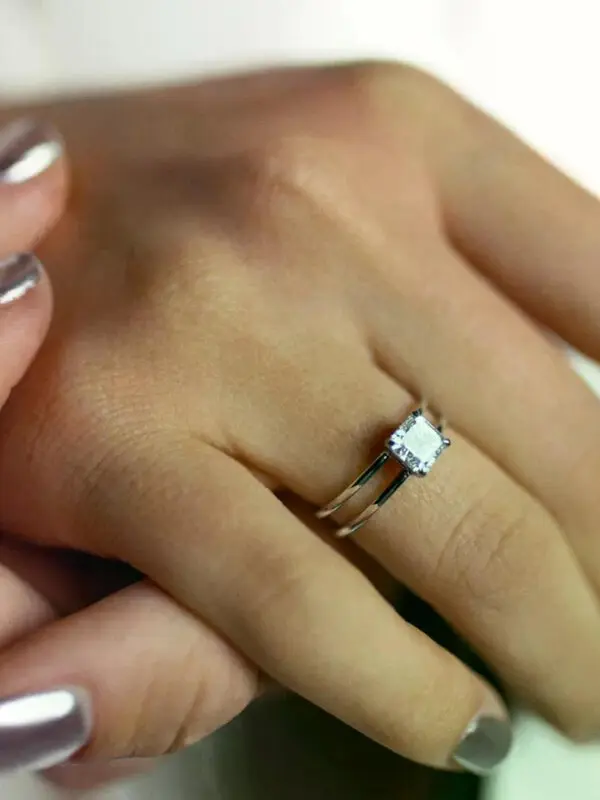 SOLO FOR DIAMONDS Diamond Double-band Ring