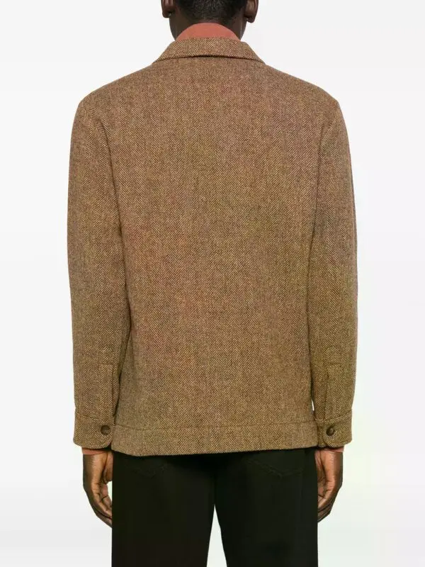 GRAN SASSO Herringbone-pattern Wool Jacket