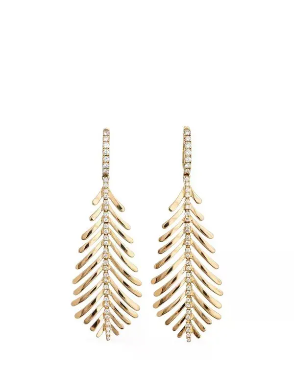 Sidney Garber Plume Diamond Earrings - Gold