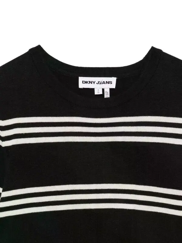 Dkny Striped Elbow-sleeve Sweater