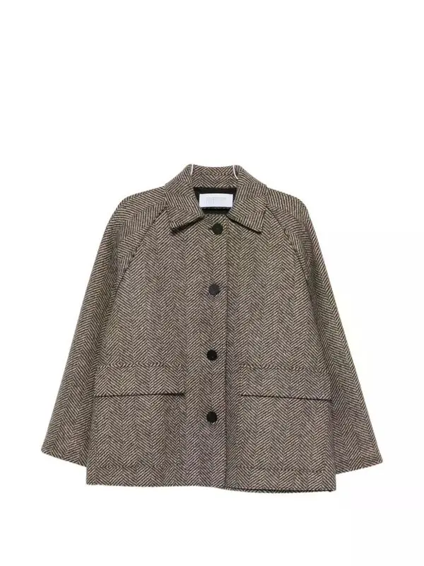 Harris Wharf London Herringbone Flap-pocket Jacket - Grey
