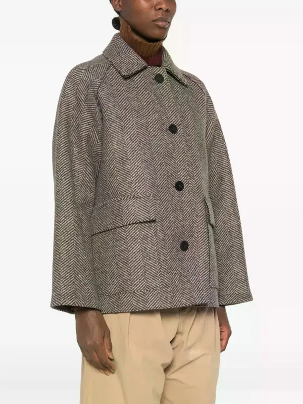 Harris Wharf London Herringbone Flap-pocket Jacket