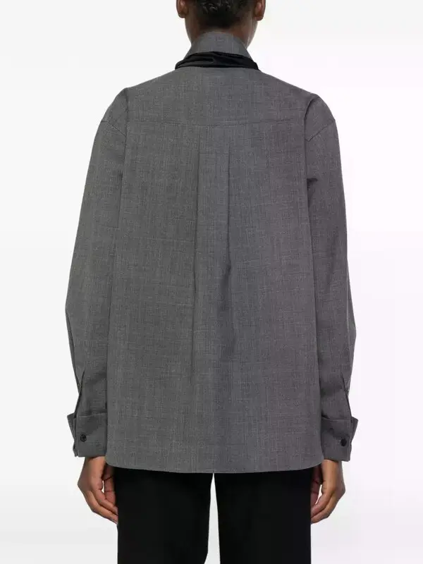 Sacai Pussy-bow Layered Shirt - Grey