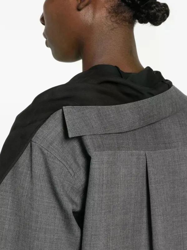 Sacai Pussy-bow Layered Shirt - Grey