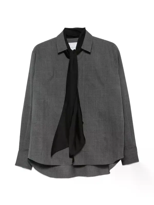 Sacai Pussy-bow Layered Shirt - Grey