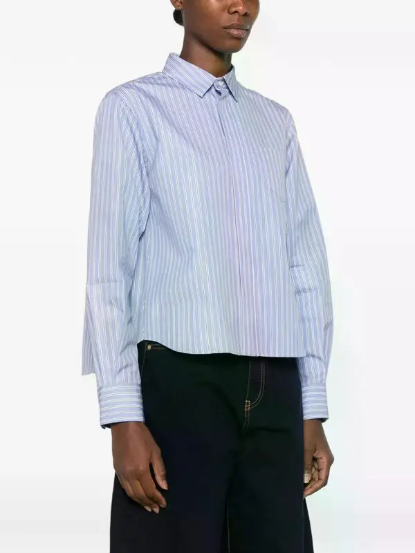 Sacai Striped Button-down Shirt - Blue