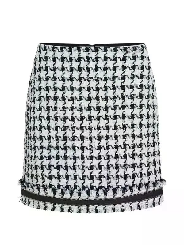 Karl Lagerfeld Houndstooth Bouclé Mini Skirt - White