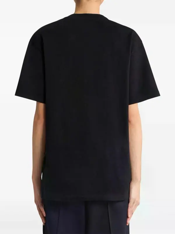 Etro Cotton T-shirt With Logo Embroidery And Feather Print