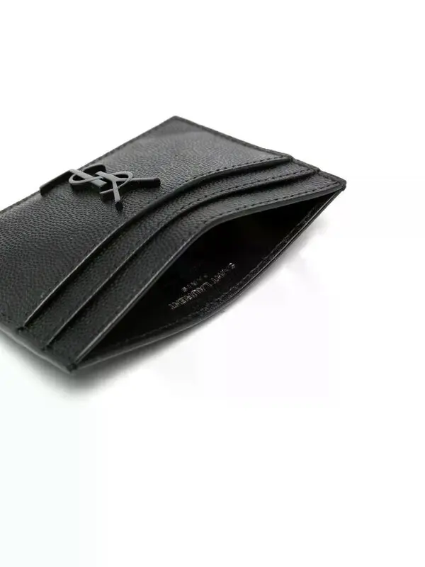 Saint Laurent Cassandre Grain De Poudre Leather Cardholder