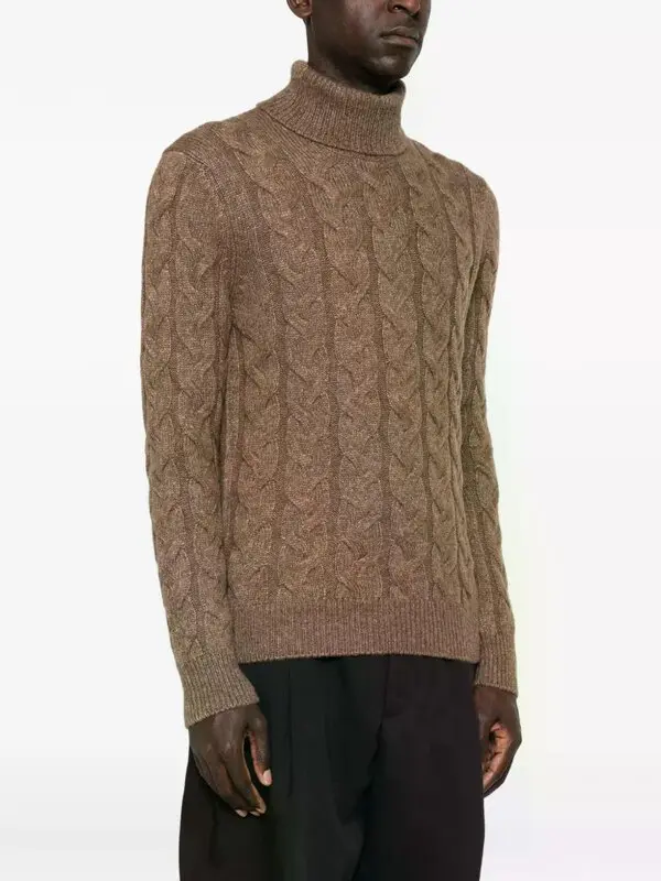 GRAN SASSO Cable-knit Roll-neck Sweater
