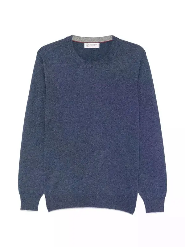 Brunello Cucinelli Fine Knit Crew Neck Long Sleeve Sweater