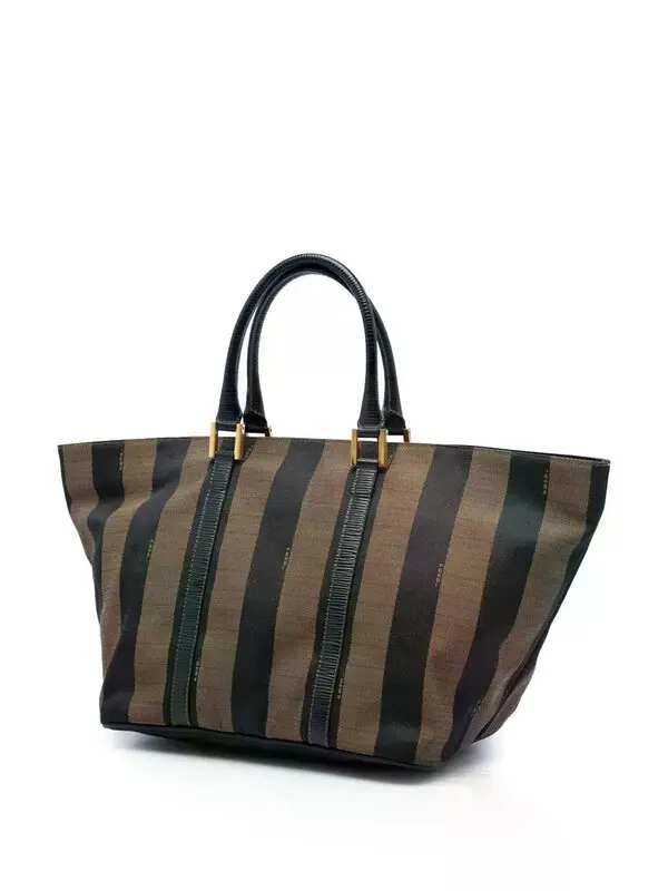 Fendi 2000-2026 Pequin Canvas Tote Bag