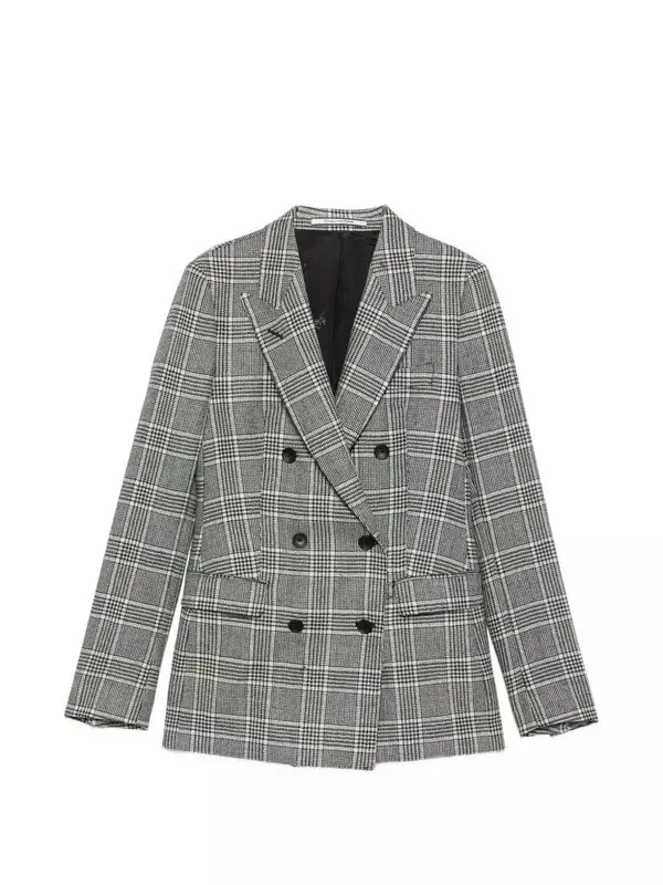 Tagliatore Check-pattern Double-breasted Blazer - Black