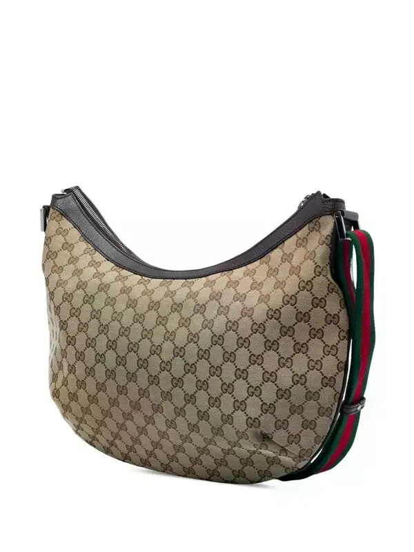 Gucci 2016-2026 Gg Canvas Web Half Moon Crossbody Bag