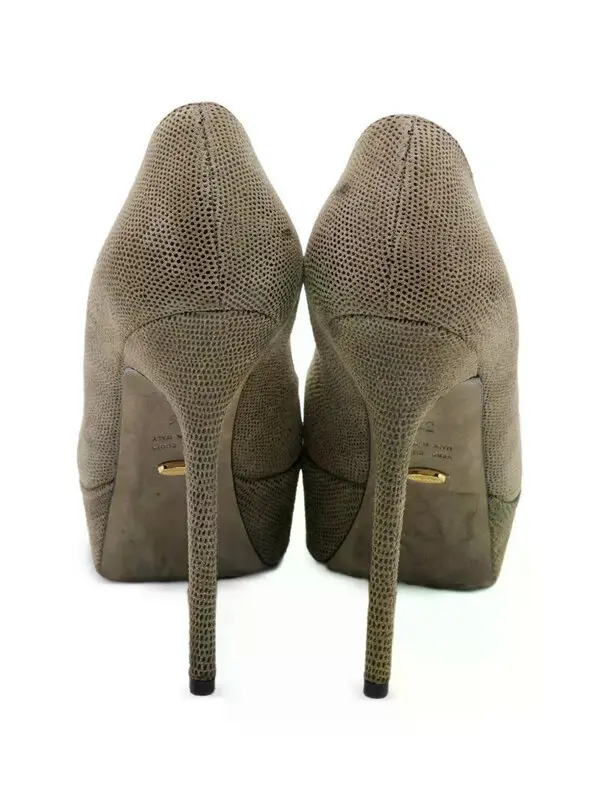 SERGIO ROSSI Metallic Embossed Platform Pumps