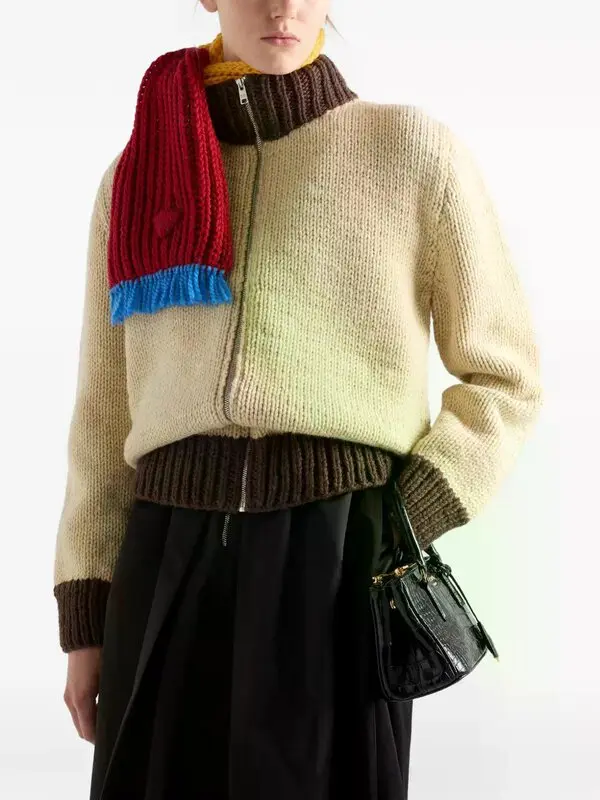 Prada Wool Zipper Cardigan