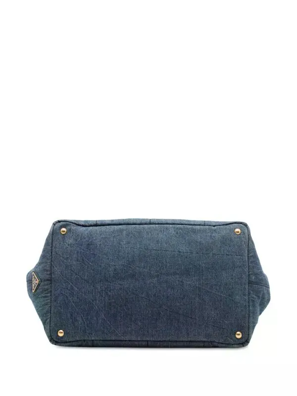 Prada 2013-2026 Large Denim Canapa Logo Tote Satchel
