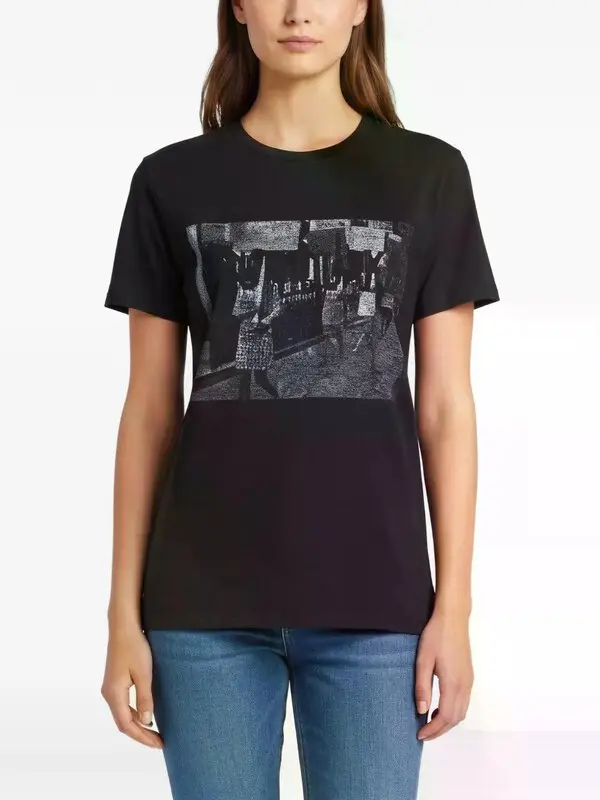 Dior Graphic Print Crew Neck T-shirt - Black