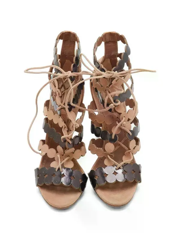 Alaïa Laser-cut Scalloped Sandals