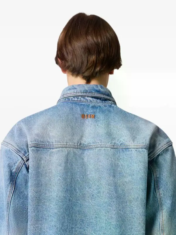 MSGM Neck-tie Denim Shirt