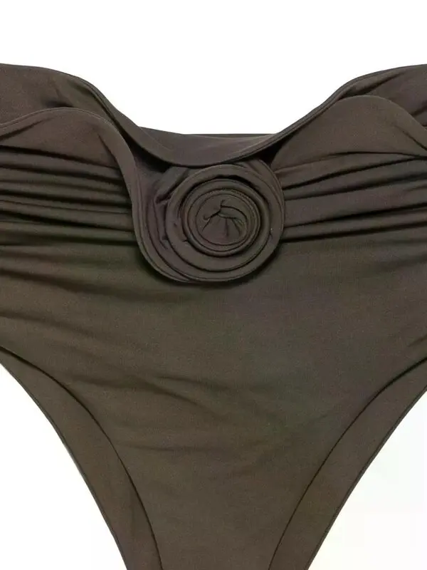 Magda Butrym Ruched Bikini Bottoms With Rosette Detail