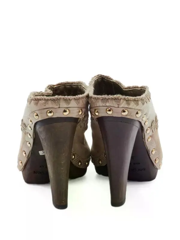 SERGIO ROSSI Stitch-detail Platform Mules