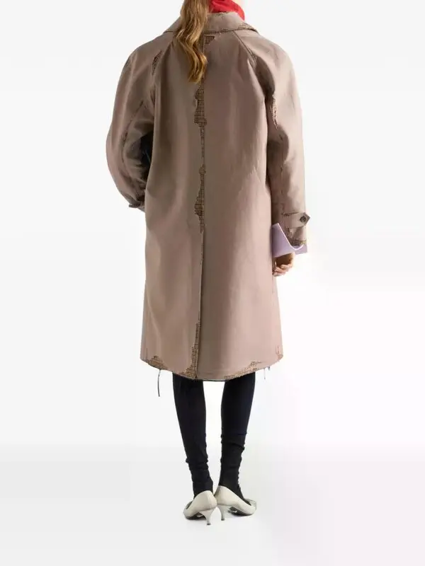 Prada Bonded Poplin Coat With Devoré Effect