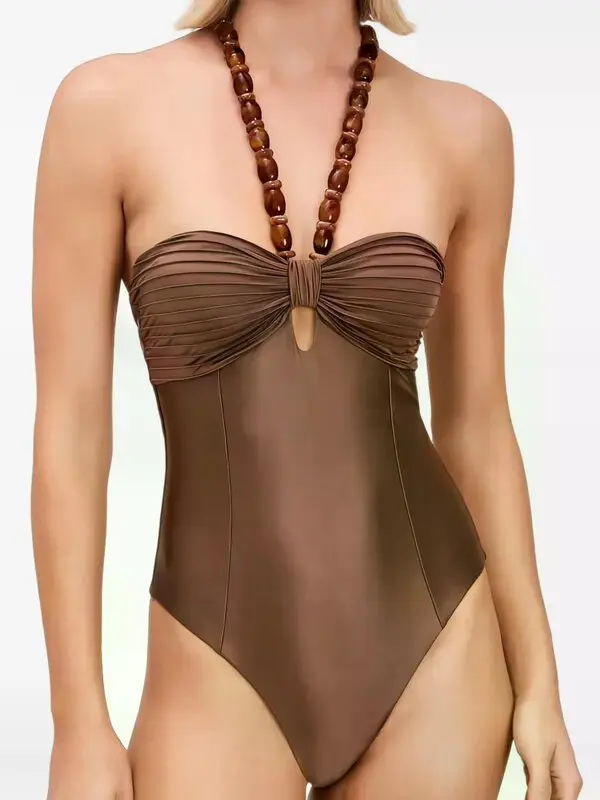 Devon Windsor Leighton Beaded Halterneck Swimsuit