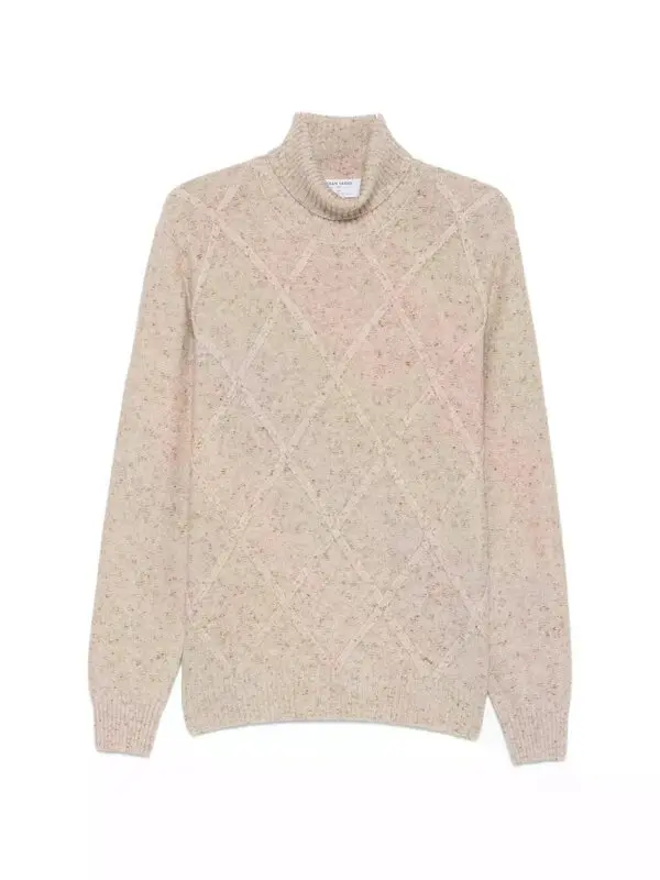 GRAN SASSO Diamond-knit Roll-neck Sweater