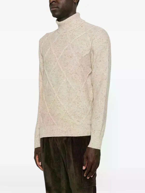 GRAN SASSO Diamond-knit Roll-neck Sweater