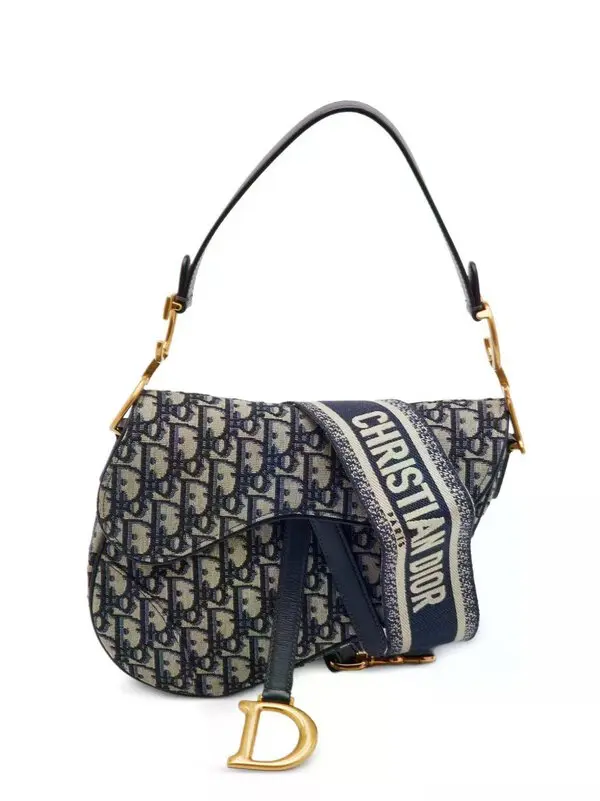 Dior 2020 Medium Oblique Saddle Shoulder Bag - Blue