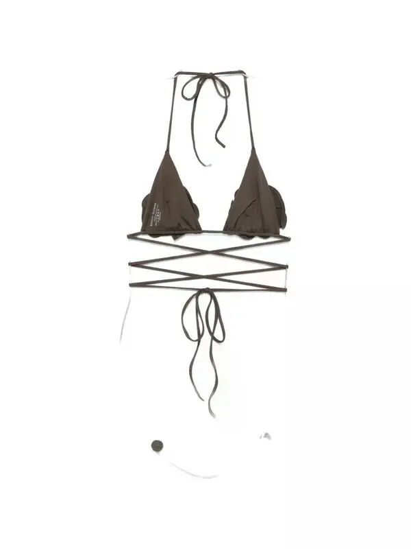 Magda Butrym Halterneck Bikini Top - Brown
