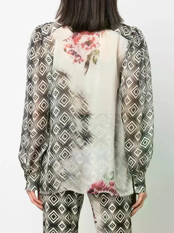 Alberta Ferretti Frilled-neck Long-sleeve Blouse