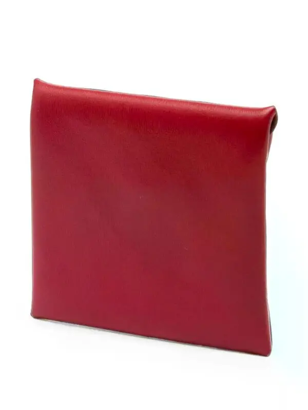 Hermès 2023 Box Calfskin Bastia Change Purse Coin Pouch - Red